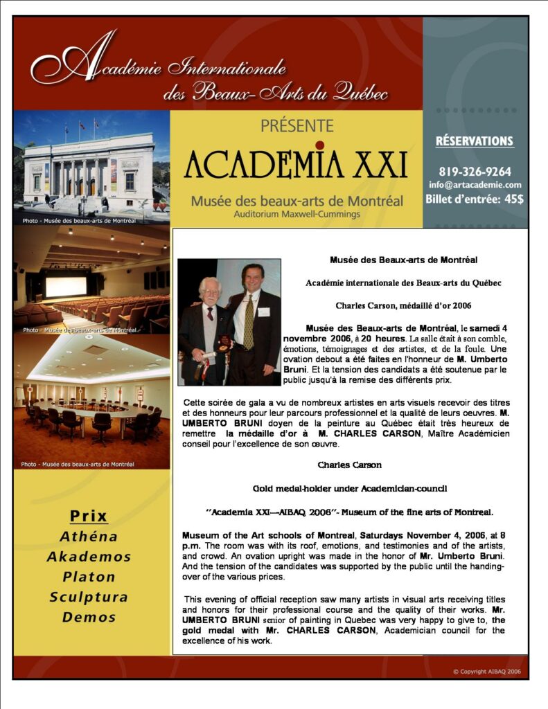 Artiste peintre International | Charles Carson | Grand-maître en beaux ...